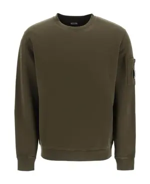 C.P. COMPANY Logo Plaque Crewneck Sweatshirt - Green