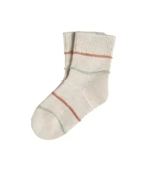 Brunello Cucinelli Striped Cotton Knit Baby Bernie Socks - Beige