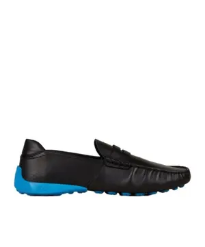 TOD'S Automobili Lamborghini Leather Slip-on Driving Shoes - Black