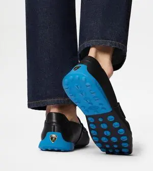 TOD'S Automobili Lamborghini Leather Slip-on Driving Shoes - Black