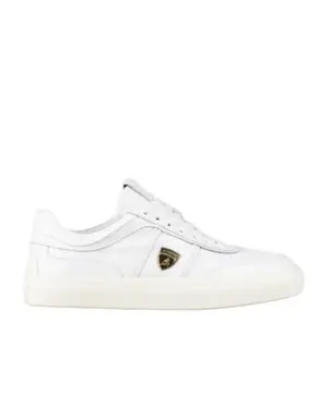 TOD'S Automobili Lamborghini Panelled Lace-up Leather Sneakers - White