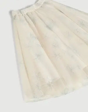 Brunello Cucinelli Floral Print Tulle Skirt