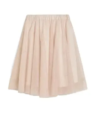 Brunello Cucinelli Sparkling Daisy-print Tulle Skirt