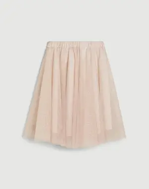 Brunello Cucinelli Sparkling Daisy-print Tulle Skirt