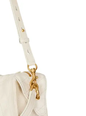 Balmain Small Pulse Bag In Smooth Topstitched Leather - White