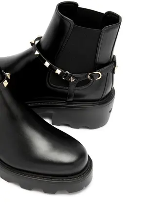 Valentino Garavani Rockstud Beatle Leather Ankle Boot