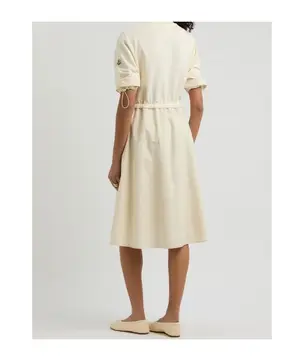Moncler Cotton And Woven Midi Dress