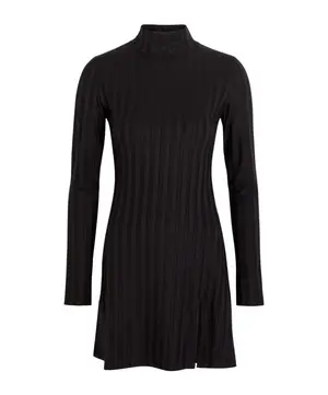 REFORMATION Libra Subtle-stripe Stretch-jersey Mini Dress - Black