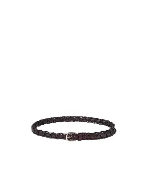 Brunello Cucinelli Braided Leather Belt - Deep Fuchsia