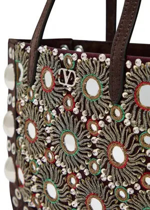 Valentino Garavani Nellc?te Mirror Suede Mini Tote Bag