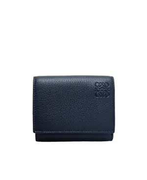 Loewe Trifold Wallet In Soft Grained Calfskin - Black