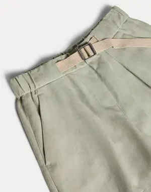 Brunello Cucinelli Belted Twill Shorts