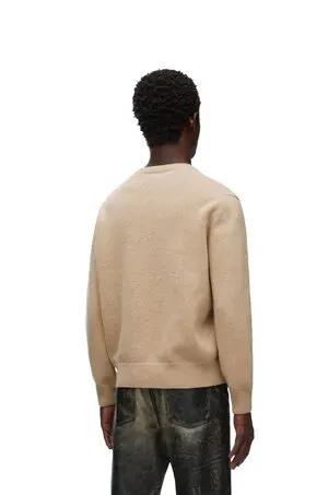 Loewe Wool Sweater With Anagram Embroidery - Nude