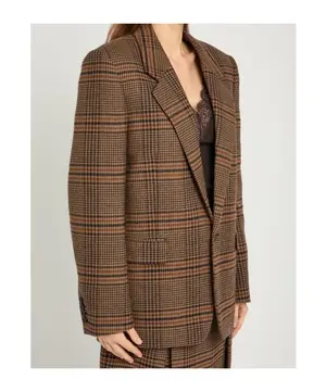Saint Laurent Houndstooth Wool Blazer