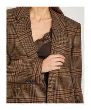 Saint Laurent Houndstooth Wool Blazer