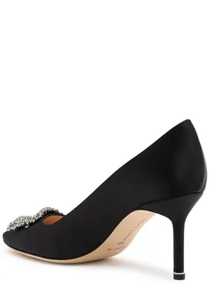 Manolo Blahnik Hangisi 75 Silk-satin Pumps