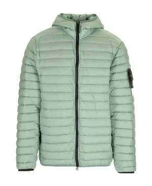 Stone Island Padded Down Hooded Jacket - Sage