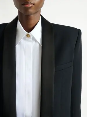Balmain Cropped Grain De Poudre Jacket