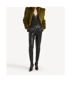 Balmain Stirrup Lambskin Trousers
