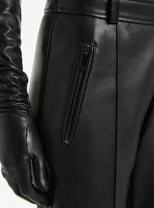 Balmain Stirrup Lambskin Trousers