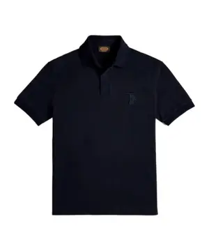 TOD'S Embroidered-logo Polo Shirt - Blue