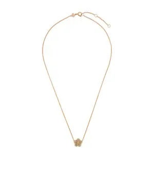 Tory Burch Forget Me Not Floral Pavé 18kt Gold-plated Necklace - Yellow