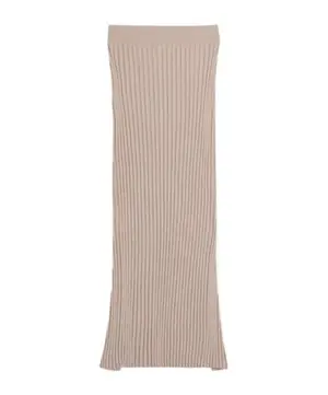 TOD'S Tod's Ribbed-Knit Midi Skirt Cream