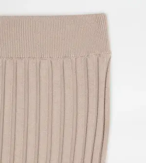 TOD'S Ribbed-knit Midi Skirt - Cream