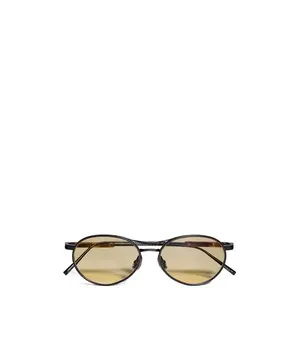 Brunello Cucinelli Full Rim Round Frame Sunglasses - Black