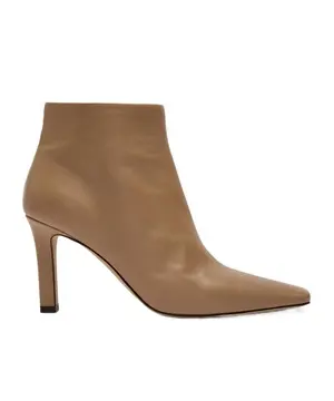 THE ROW Carla 80 Leather Ankle Boots - Brown