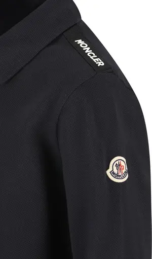 Moncler Long Sleeve Logo Patch Polo Shirt
