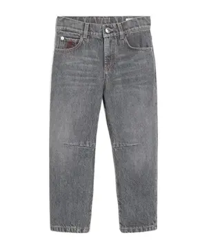 Brunello Cucinelli Greyscale Denim Five-pocket Trousers - Medium Gray