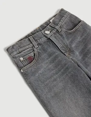 Brunello Cucinelli Greyscale Denim Five-pocket Trousers - Medium Gray
