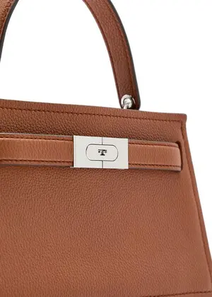 Tory Burch Lee Radziwill Mini Pebbled Leather Top Handle Bag