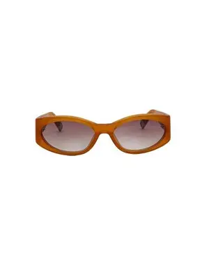 Jacquemus Full Frame Oval Sunglasses With Tinted Lenses - Brown