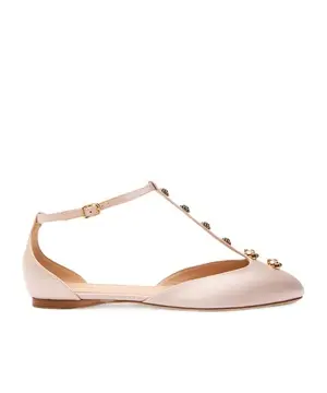 Chloé Celeste Embellished Satin Ballet Flats