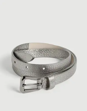 Brunello Cucinelli Lamé Grained Calfskin Belt
