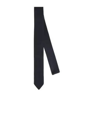 Brunello Cucinelli Textured-finish Silk Tie - Navy Blue
