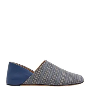J.W.ANDERSON Striped-jacquard Woven Babouche Flats - Gray