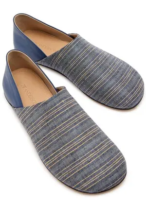 J.W.ANDERSON Striped-jacquard Woven Babouche Flats