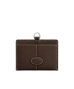 TOD'S Topstitch Badge Cardholder - Brown