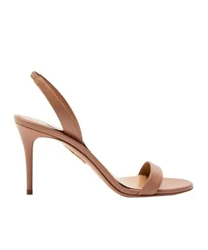 AQUAZZURA So Nude 85 Leather Slingback Sandals