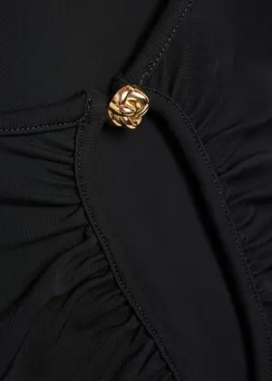 FRAME Keyhole Stretch-rayon Top