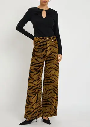 FRAME Keyhole Stretch-rayon Top