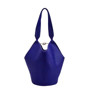 Khaite Lotus Mini Suede Tote Bag - Blue