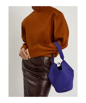 Khaite Lotus Mini Suede Tote Bag