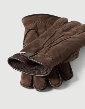 Brunello Cucinelli Suede Shearling Gloves