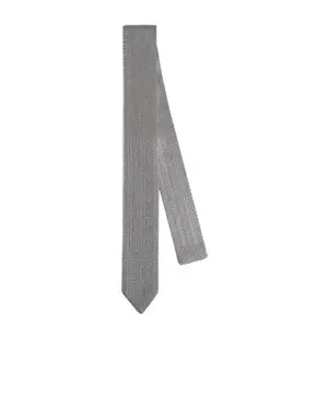 Brunello Cucinelli Textured-finish Silk Tie - Grey