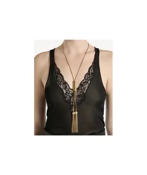 Balmain Long Brass Tassel Necklace