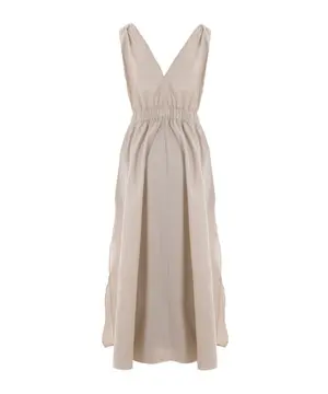 Brunello Cucinelli Belted Midi Dress With Embellished Straps